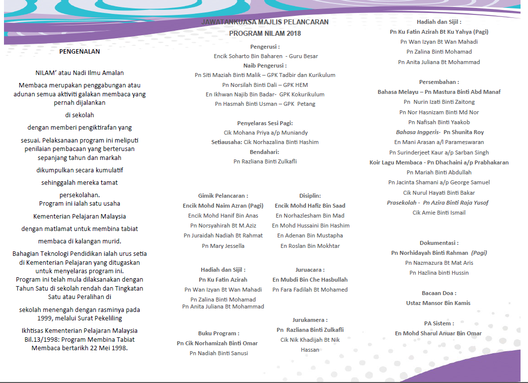 PUSAT SUMBER SEKOLAH: BUKU PROGRAM PELANCARAN PROGRAM NILAM 2018