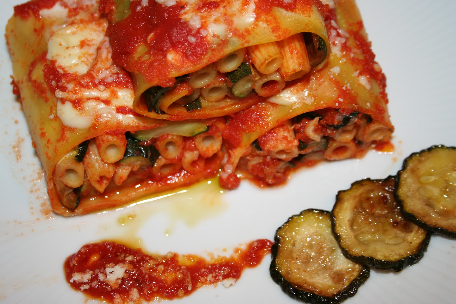 Fagotti di pasta alle penne e zucchine