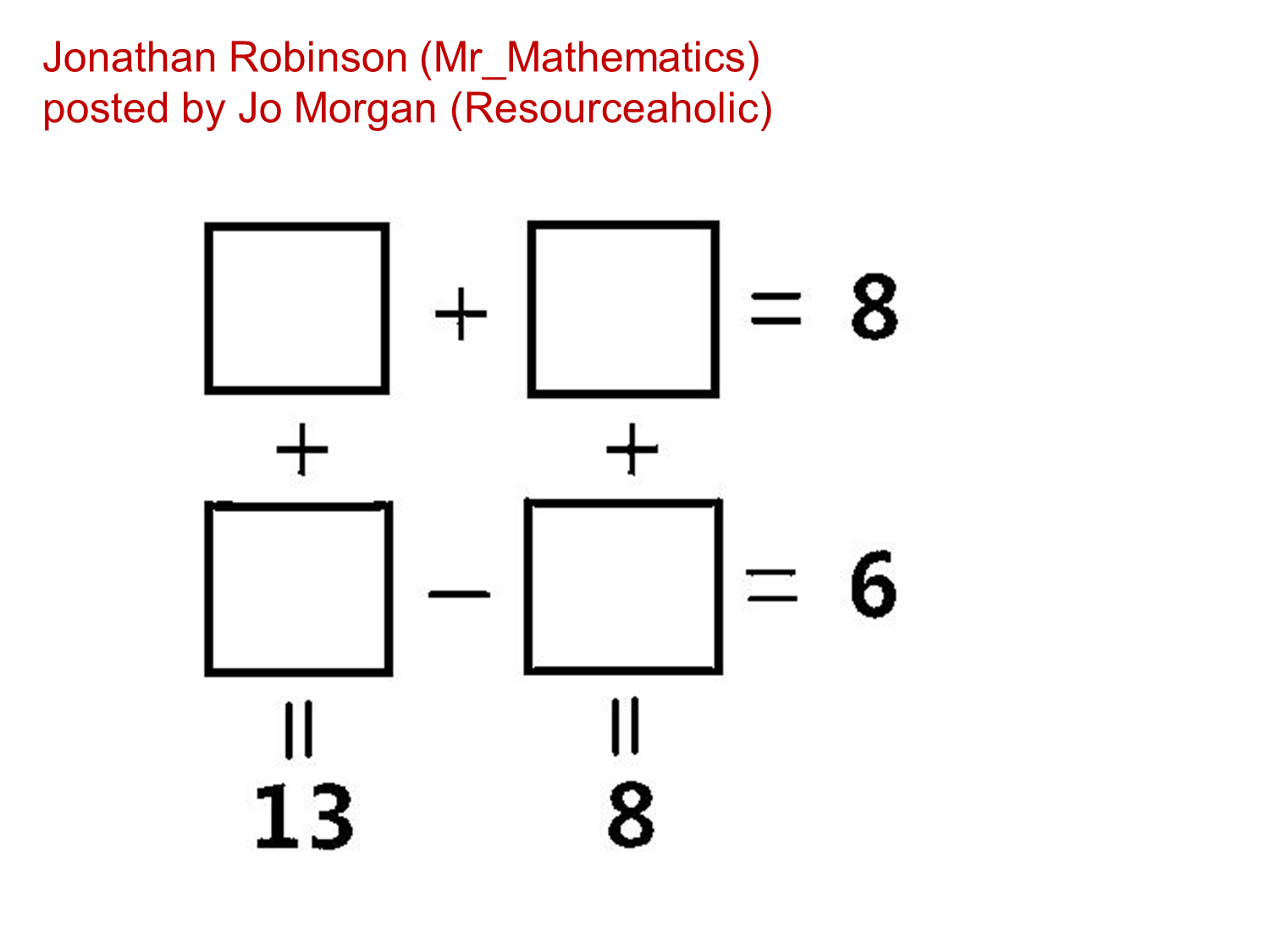 MEDIAN Don Steward mathematics teaching: puzzle square