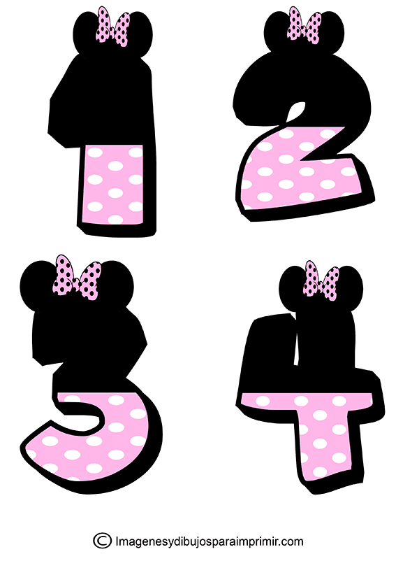 Números de minnie mouse para imprimir-Colorear dibujos,letras ...