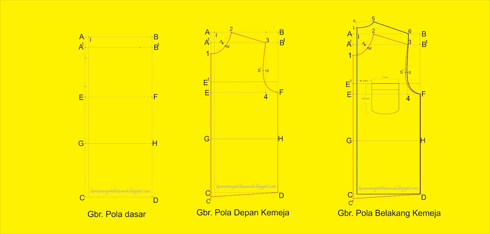 Busana Kemeja Pria | Cara Menggambar Pola Dasar Baju Kemeja Pria ...
