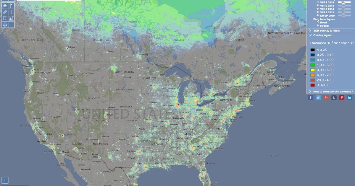 The 2016 Global Light Pollution Map
