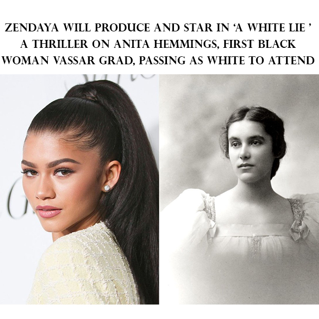 Zendaya to Produce and Star in "A White Lie." Thriller of Anita ...