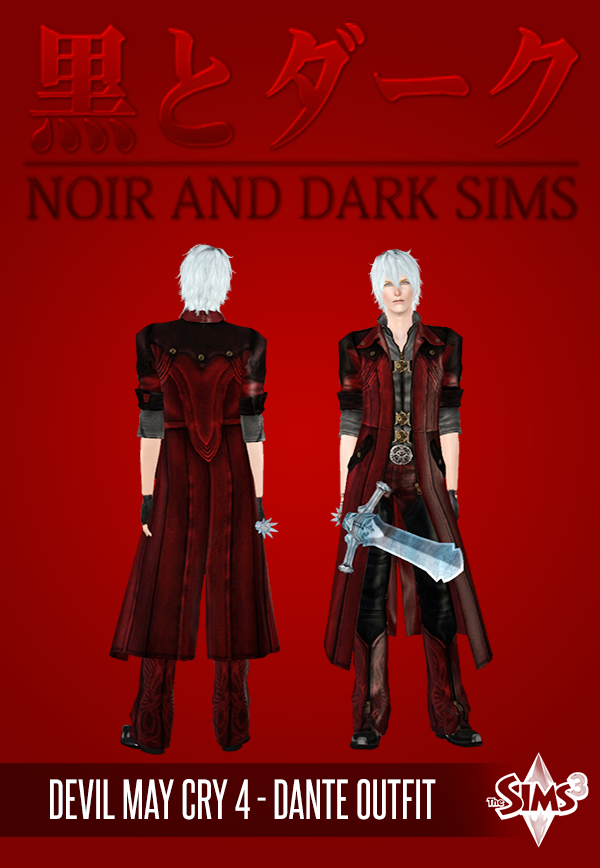 Devil May Cry 4 - Dante Outfit for Males by Noiranddarksims | The sims ...