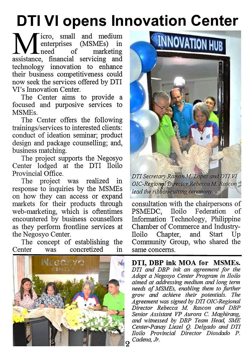 DTI VI News: DTI News Updates for October 2016