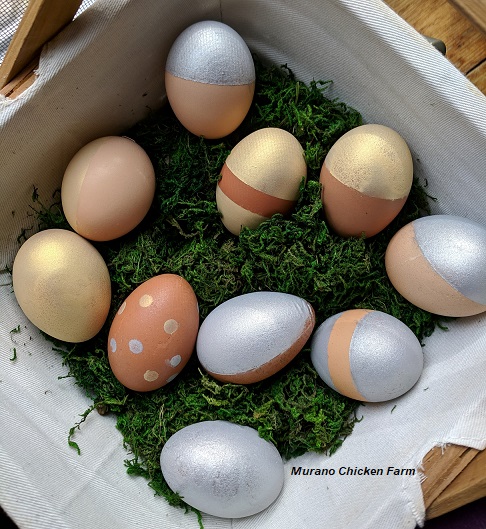 Silver and gold Easter eggs - Murano Chicken Farm