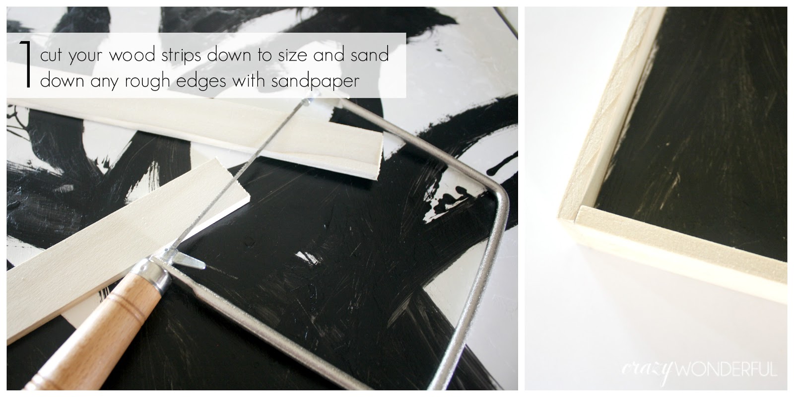 DIY abstract art + frame | tutorial - Crazy Wonderful
