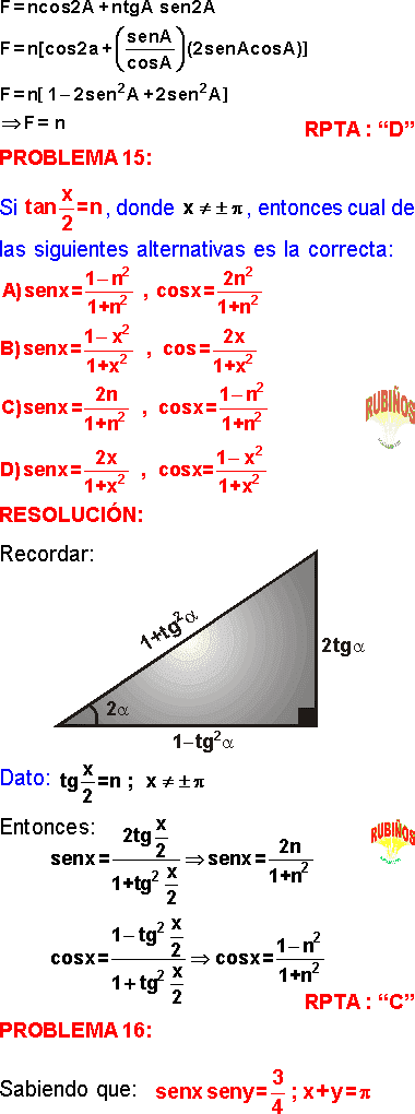 IDENTIDADES DEL ANGULO DOBLE EJERCICIOS RESUELTOS DE TRIGONOMETRIA PDF