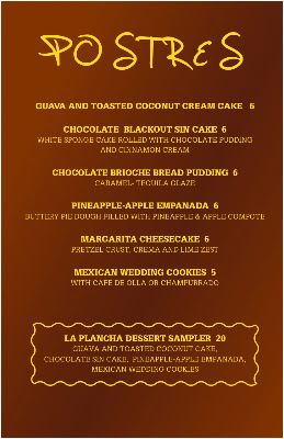 La Plancha Mexican Grill and Tequila Bar: La Plancha Grill Dessert Menus