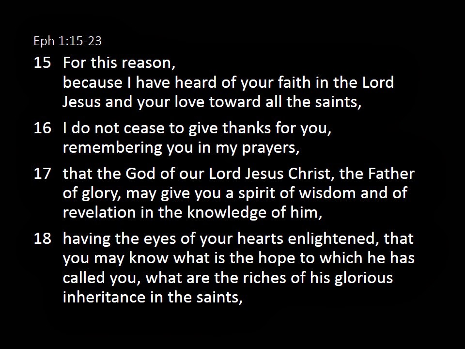 Sermons: Praying to the Sovereign God, Ephesians 1:15-23