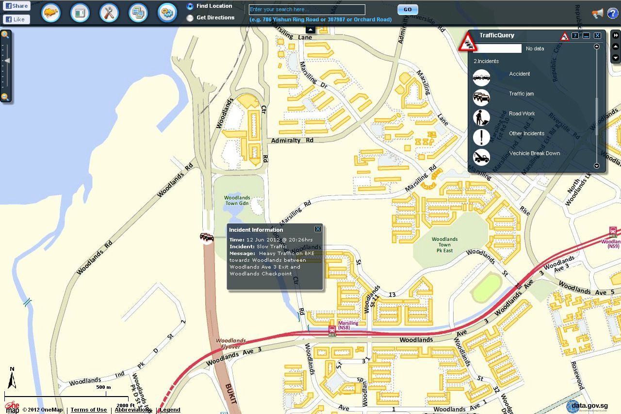 OneMap.sg: New Service on OneMap: TrafficQuery! Part 1