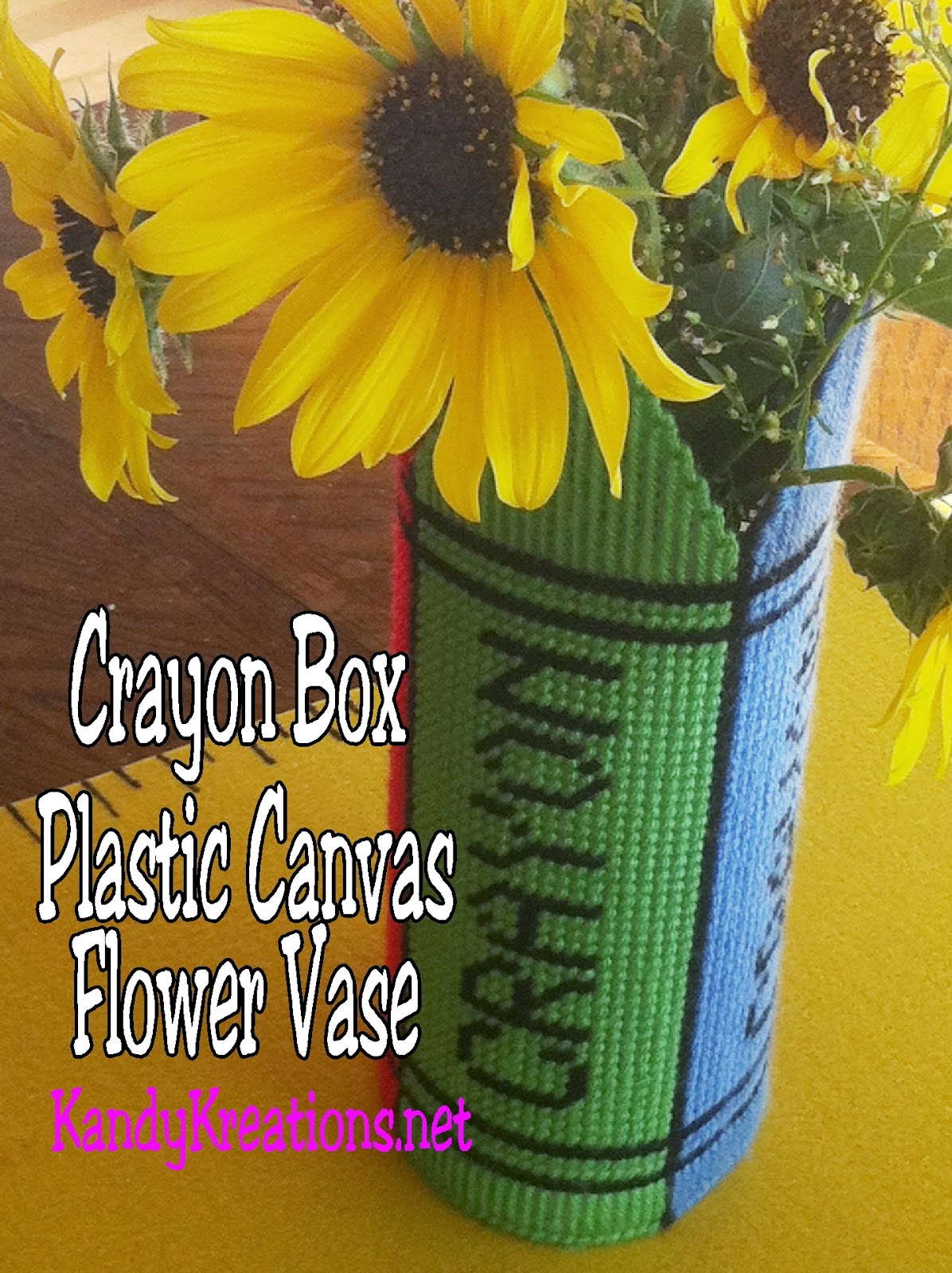 DIY Party Mom: Plastic Canvas Crayon Box Vase Cover Free Pattern