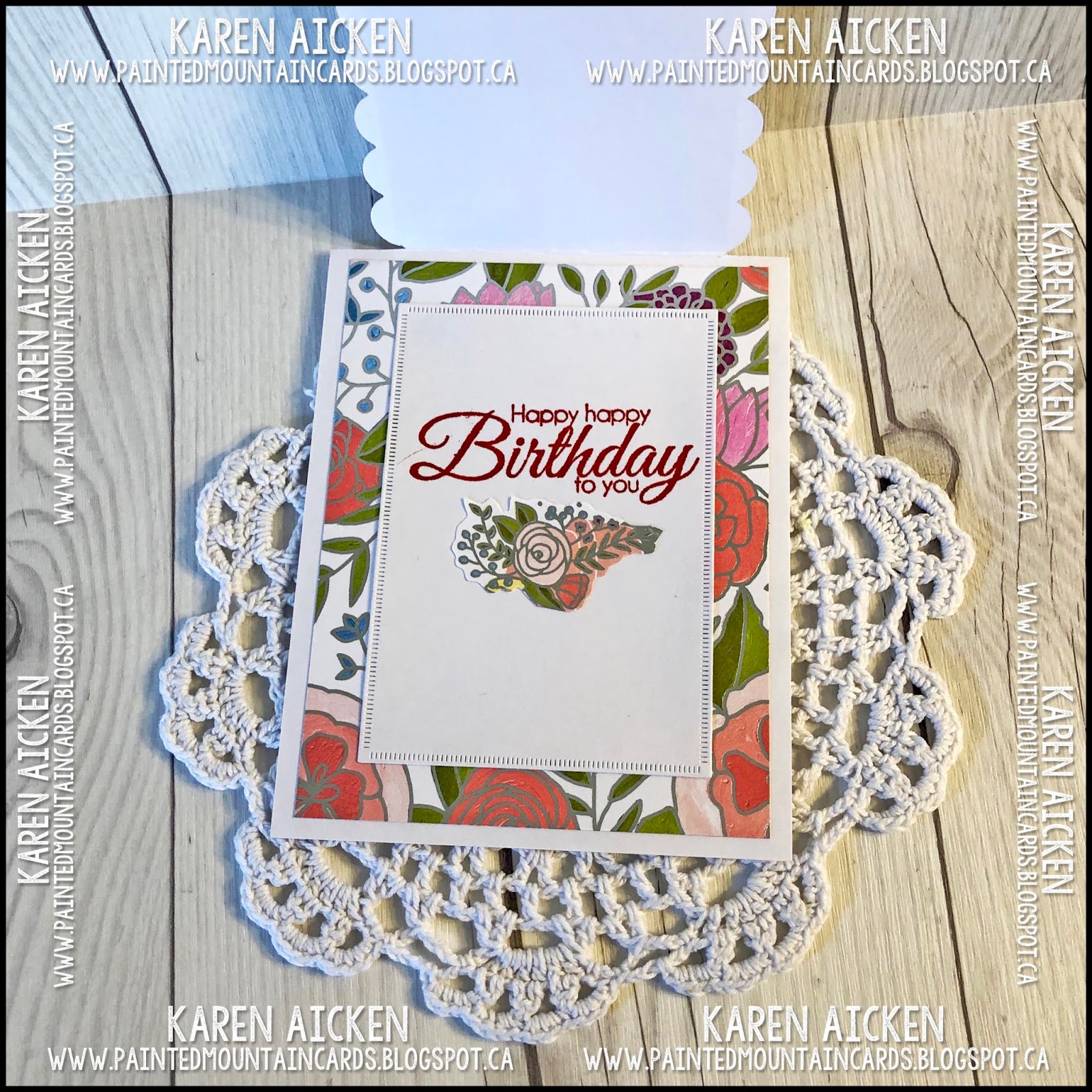Painted Mountain Cards: Scalloped Birthday Cake Card