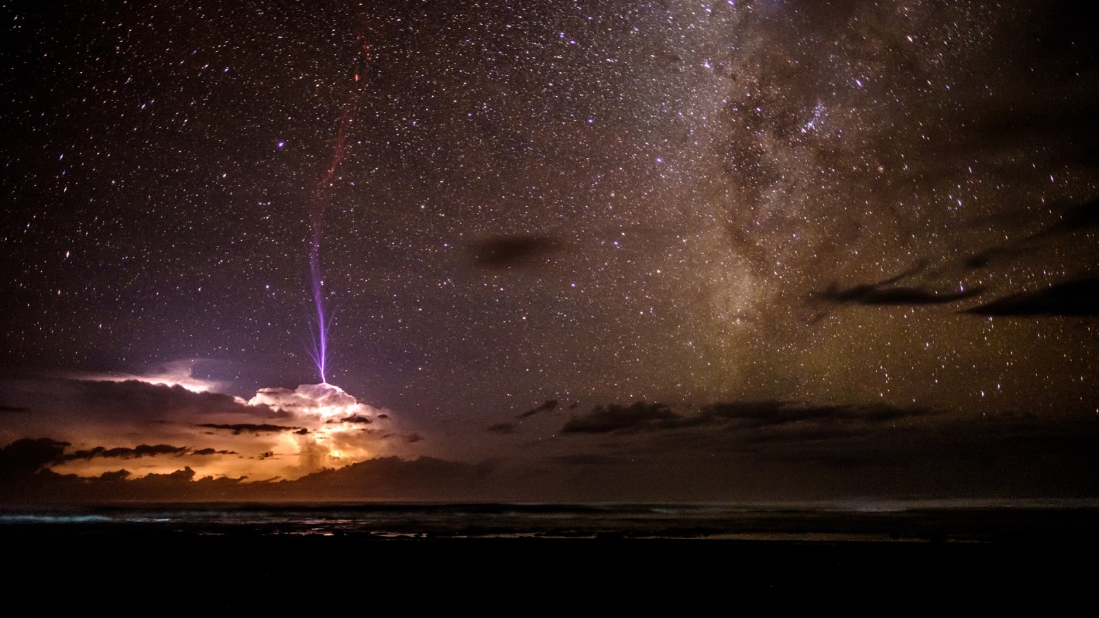 Lightning Storm and the Milky Way Galaxy | Earth Blog