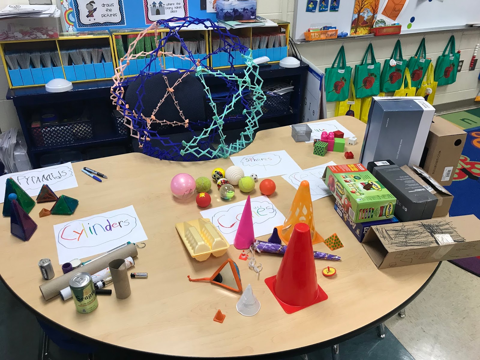 Mrs. Childress' Kindergarten Blog: Our 3D Shapes Museum