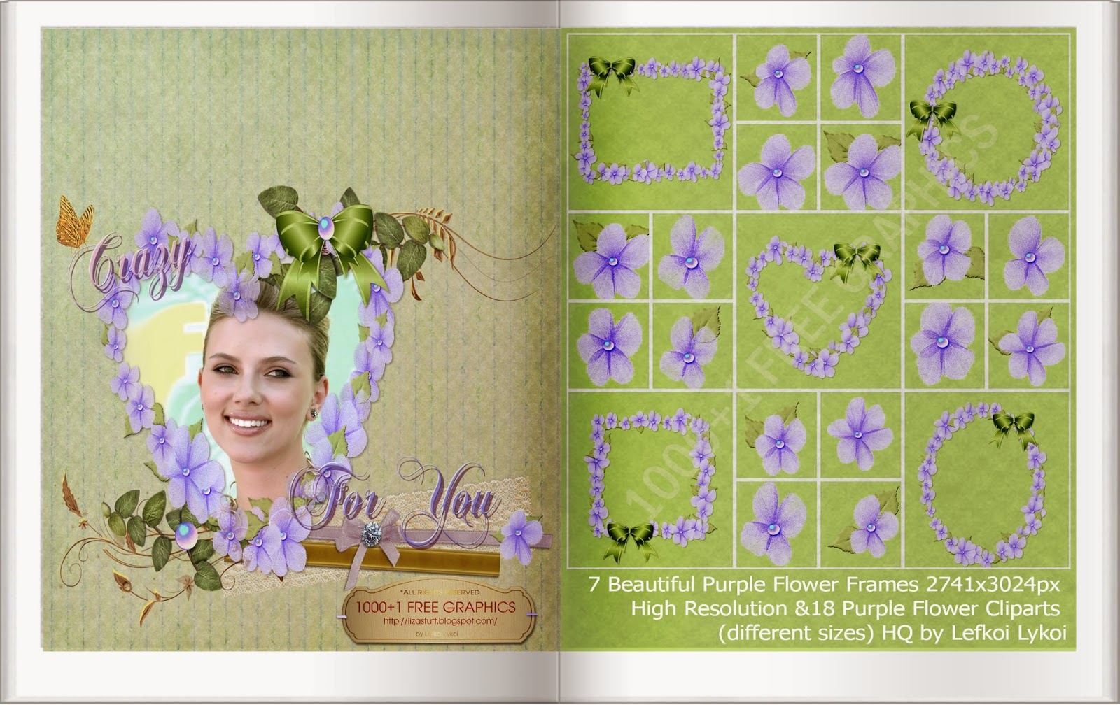 7 Beautiful Purple Flower Frames 2741x3024px High Resolution & 18 ...