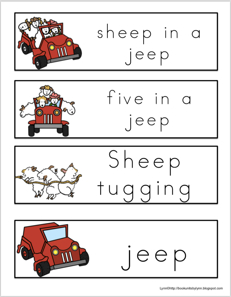 SHEEP IN A JEEP BOOK UNIT ~ Book Units by Lynn