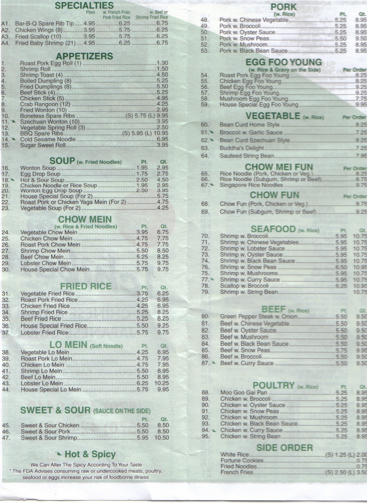 Ichiban Menu