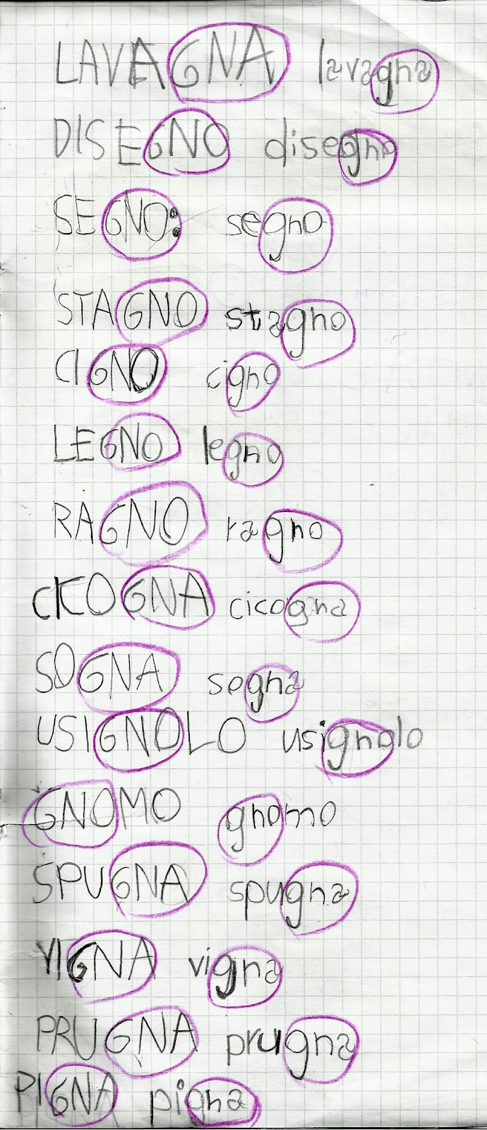 Frasi Con Gna Gne Gni Gno Gnu