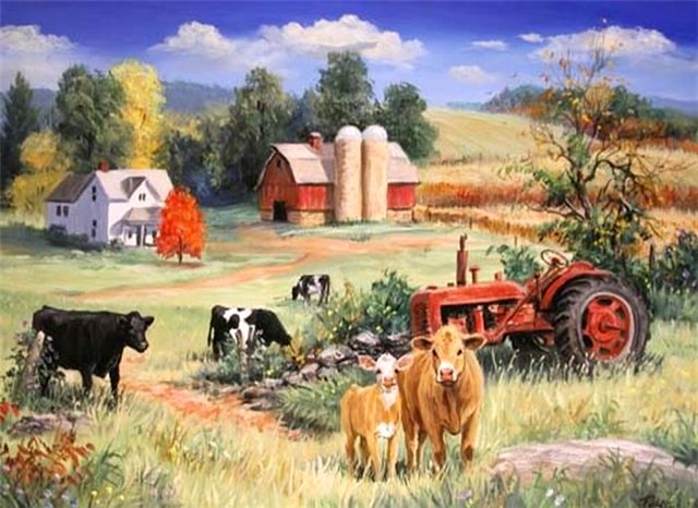 Farm art, Farm paintings, Country scenes