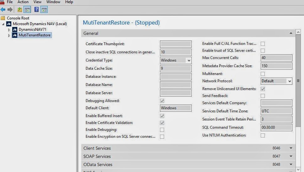 NAV 2013 R2 - Restore a Multi Tenant Environment.