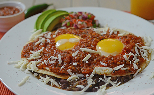 Huevos Rancheros with Brisket and Black Bean Chili
