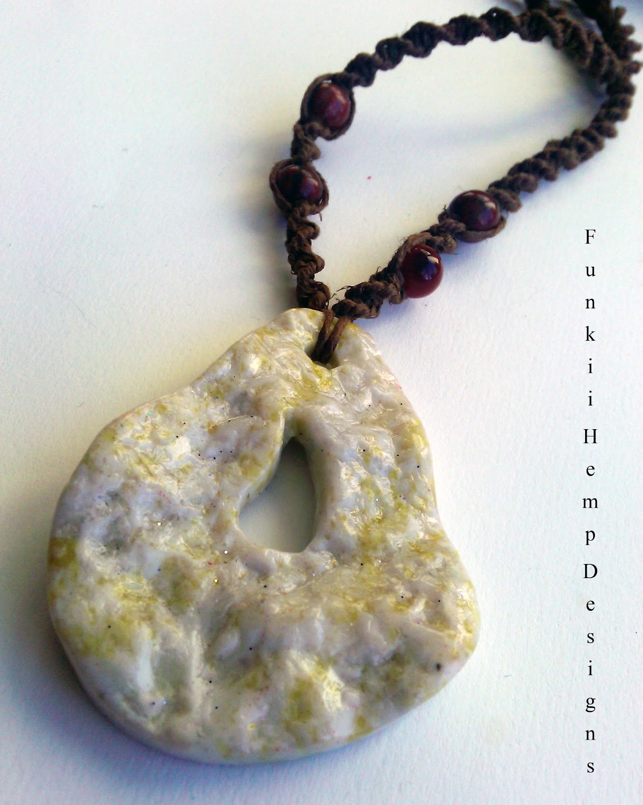 Funkii Hemp Designs Gemstone Hemp Necklace Seashells And Roses Hemp funkii-hemp-designs-gemstone-hemp-necklace-seashells-and-roses-hemp