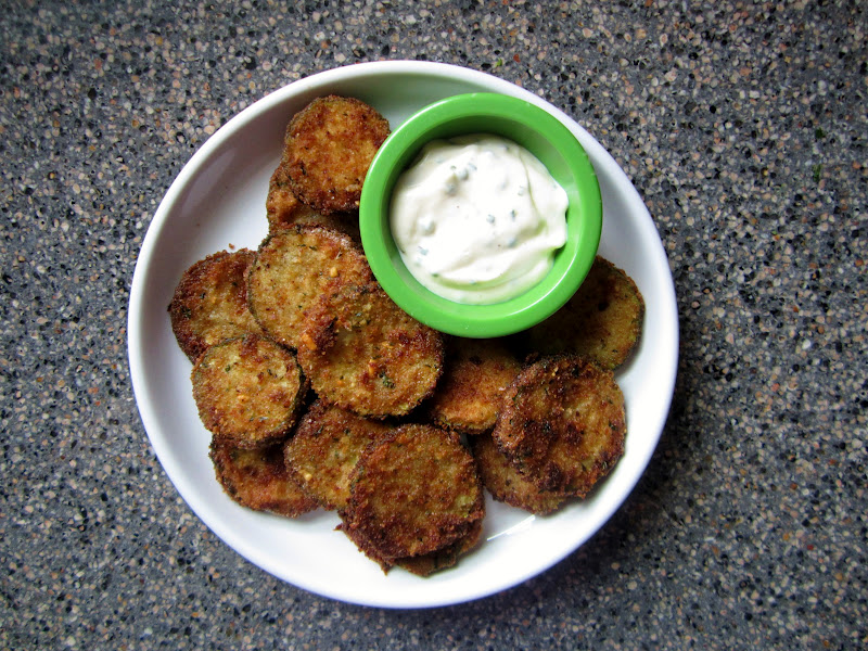 Fried Zucchini Rounds with Aioli Sauce