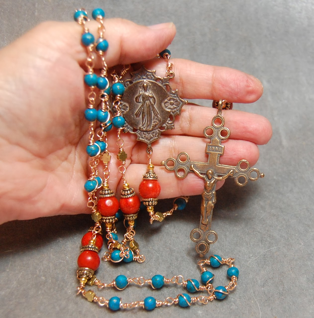 HeartFelt Rosaries: New Wire-Wrap Rosary and Rosary Bracelet