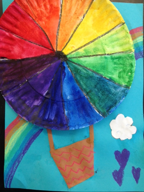 Center School Art: Color Wheel Hot-Air Balloons by Grade 2