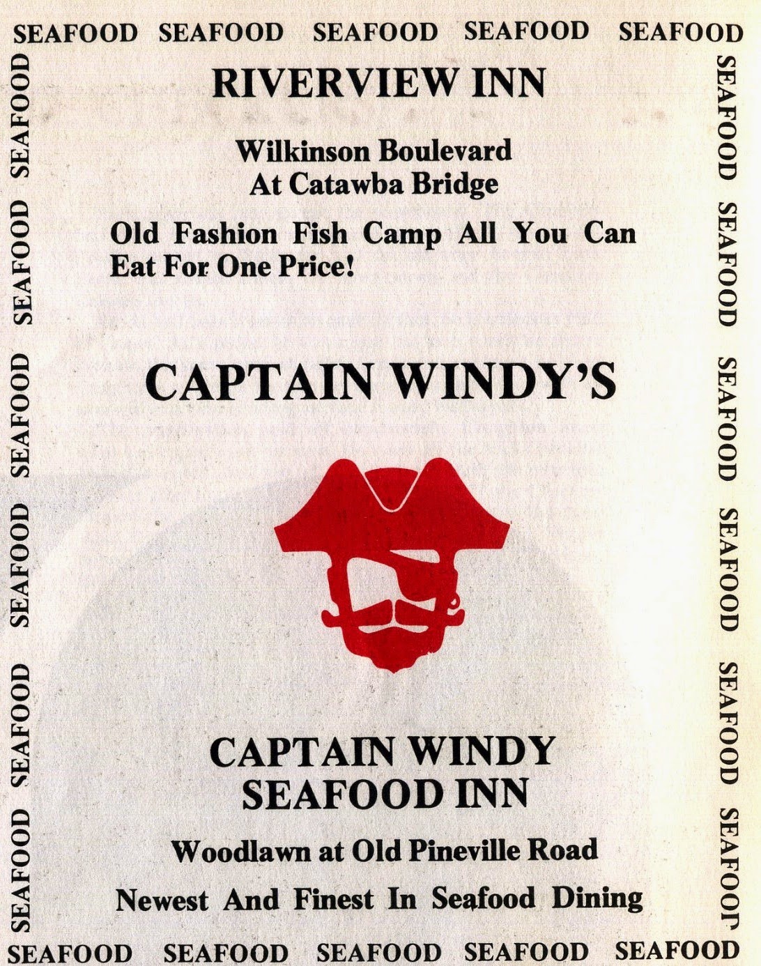CHARLOTTE EATS: Captain Windy Seafood Inn - 1974