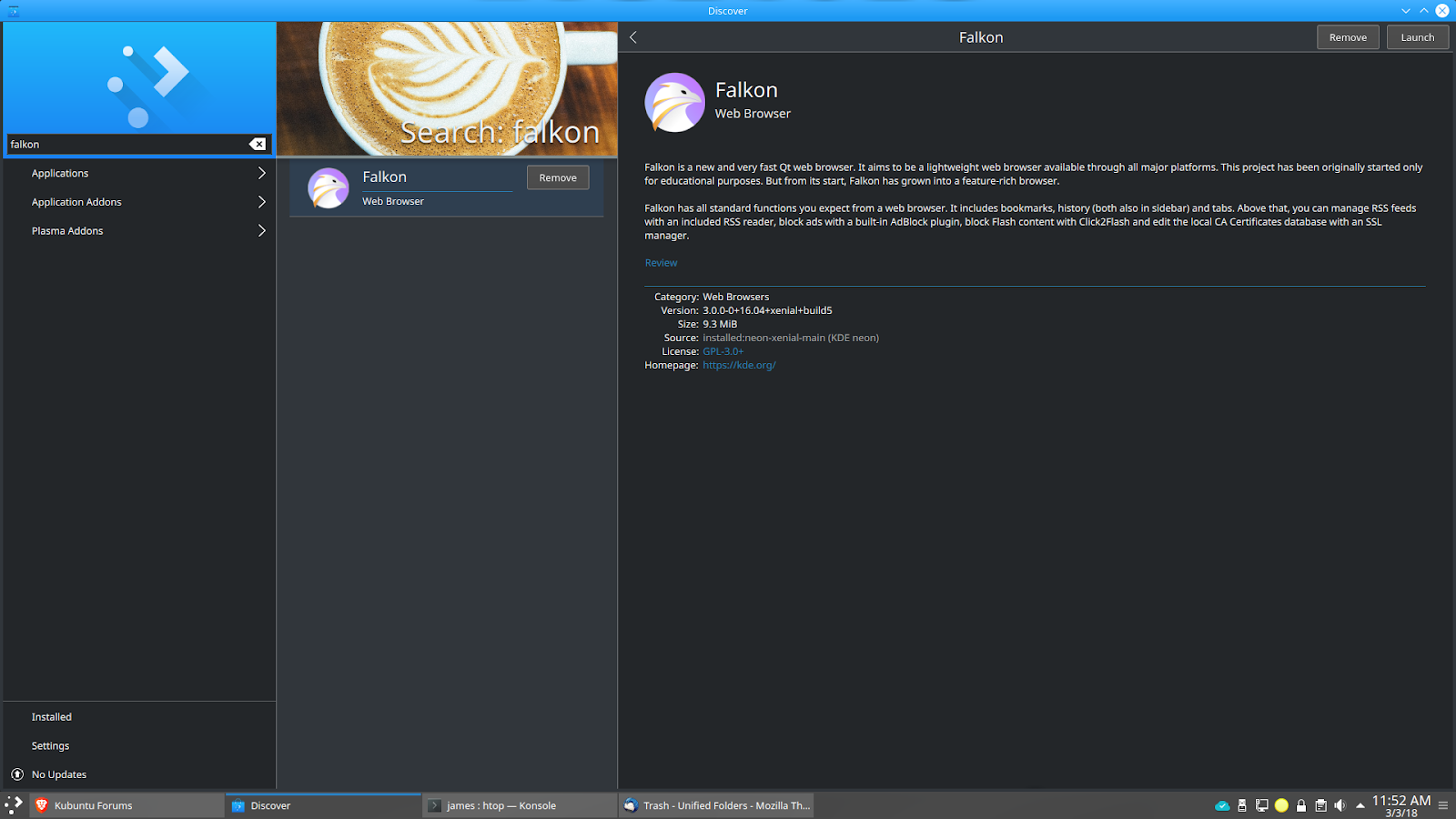 K * Digest!: KDE Web Browser Falkon Gets New Branding And New Release
