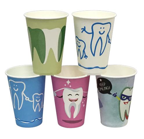 Paper dental cups in fun design