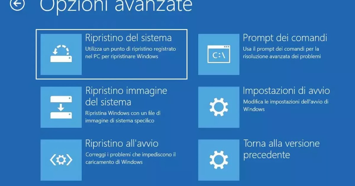 Opzioni Avvio avanzato in Windows 10 - Navigaweb.net