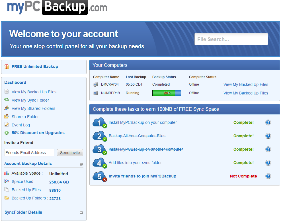 KD7LRJ Blog: MyPcBackup and "unlimited" storage
