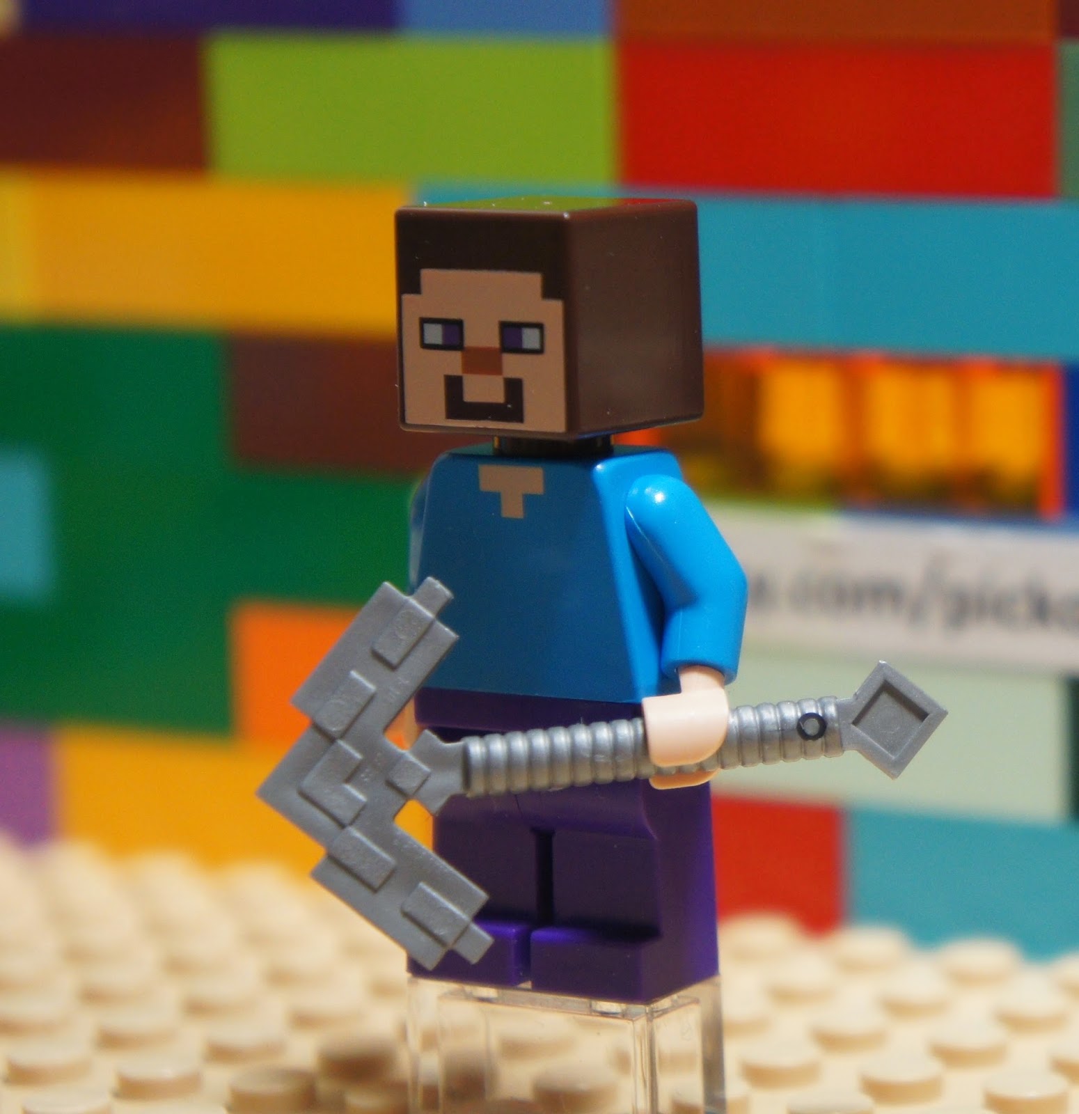 LEGO Minecraft MIN009 STEVE Minifigure w/ Iron Pick Axe Weapon ...