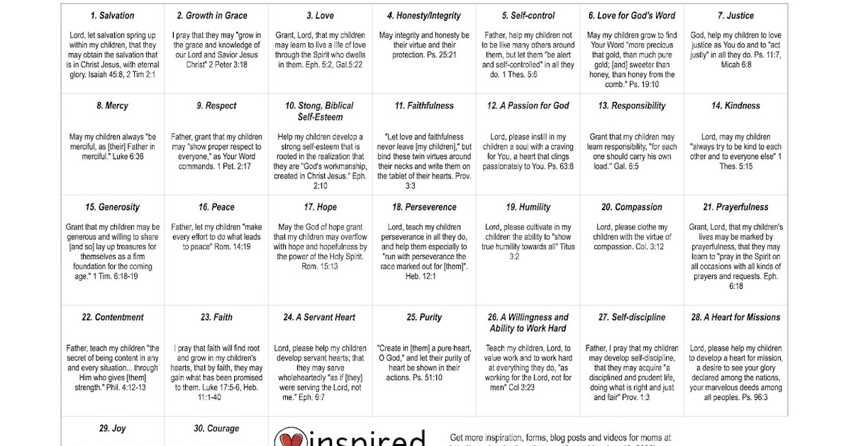 Bless Your Neighbor: Power of the Praying Mother: Printable Prayer Calendar