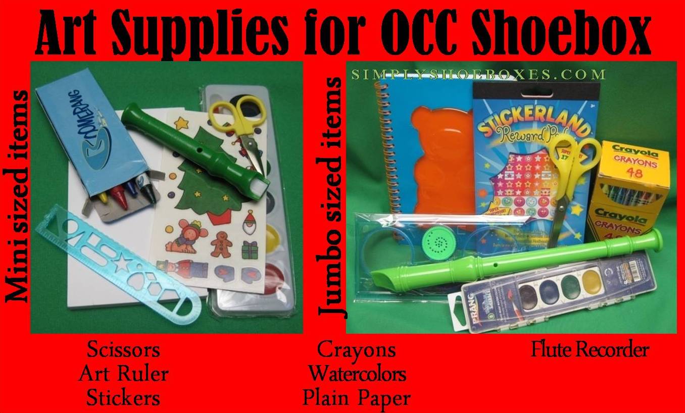 Simply Shoeboxes: Size of OCC Shoebox Items