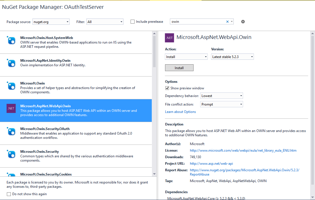 Living and breathing the world of Microsoft: Setting up OWIN for ASP.NET Web API from scratch