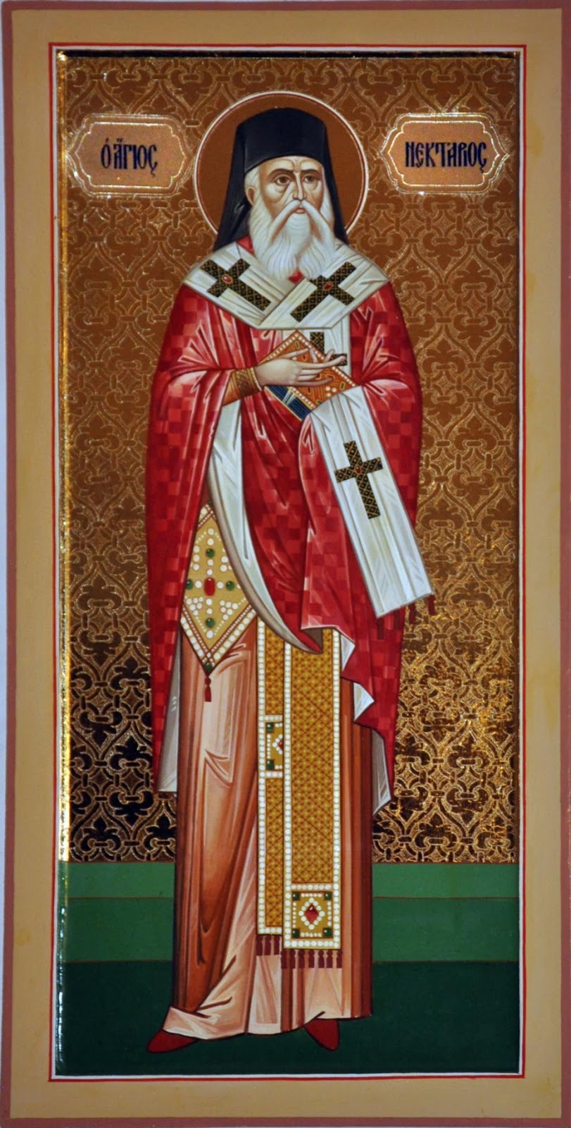 hand made: Sfantul Nectarie goblen