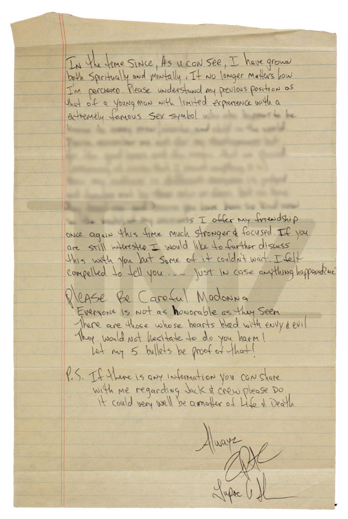 Tupac’s break-up letter to Madonna to auction for $100,000 | Nigerian ...