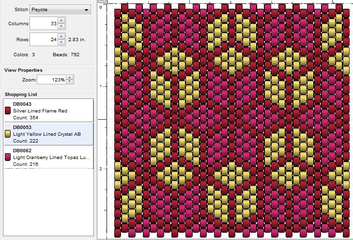 Imaginesque: Beading: Peyote Stitch Pattern 9 (Tumbling Blocks)