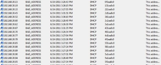 Windows server 2012 DHCP Bad address