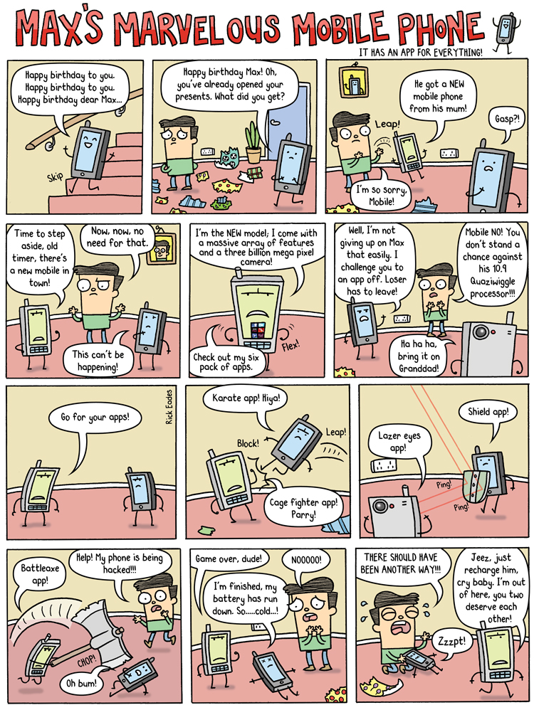Klank! Comic: Max's Marvelous Mobile Phone in 'The New Model'