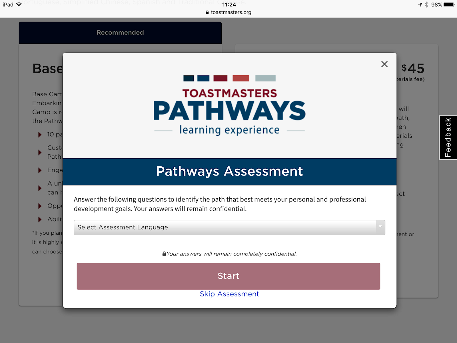 Pathways experience: Pathways Assessment, again!