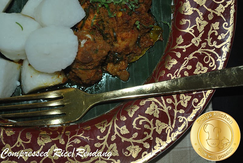 PATYSKITCHEN: COMPRESSED RICE AND CHICKEN RENDANG / NASI IMPIT DAN ...