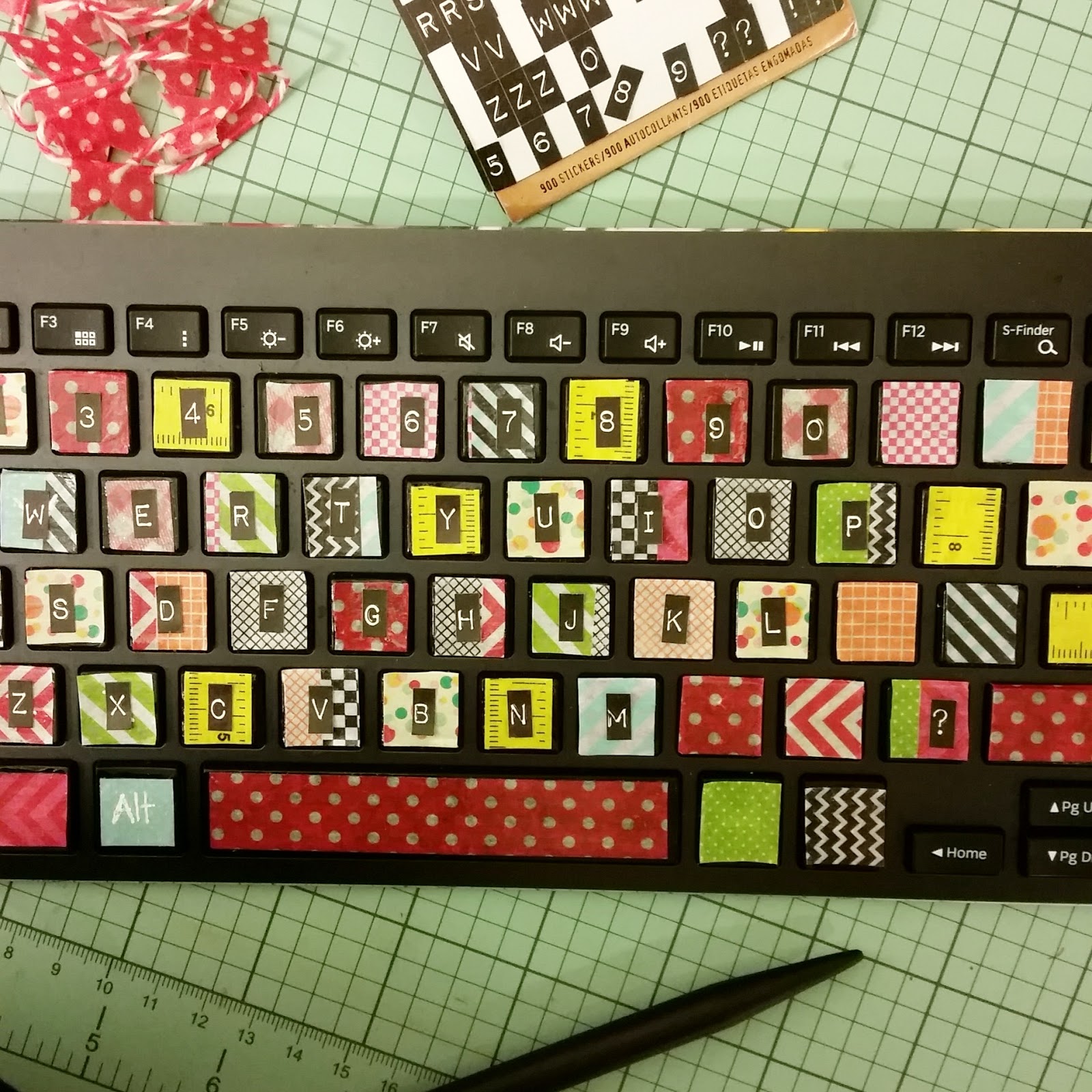 Domesticraft: Colorful DIY Washi Tape Keyboard Tutorial Part 2