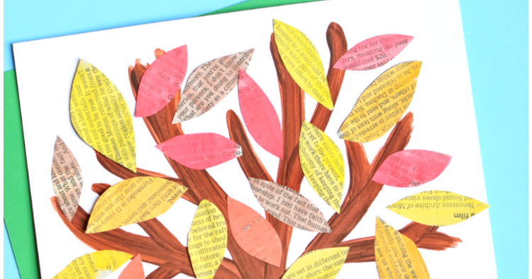 Painted Newspaper Fall Tree | What Can We Do With Paper And Glue
