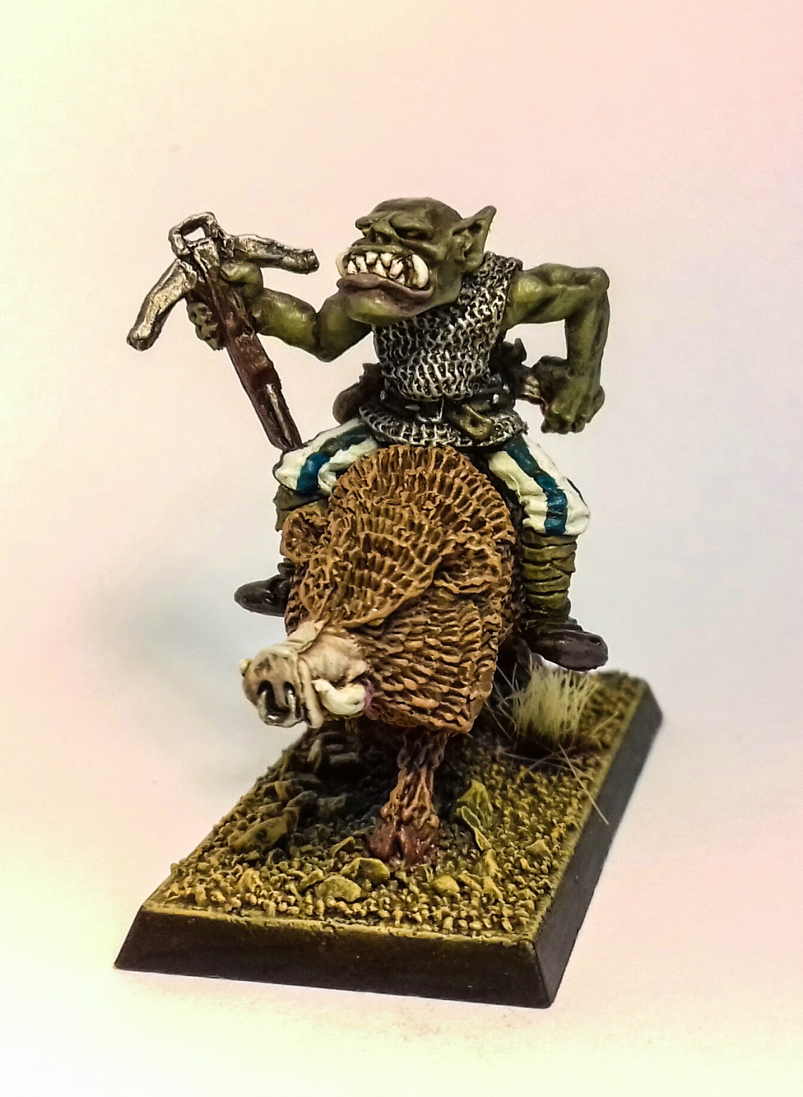THE WORK OF SHAITAN: Citadel Orc Boar Riders - Unit up and running.