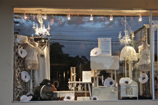 The Polka Dot Closet: A Stool And Curio Cabinet in the Store Window